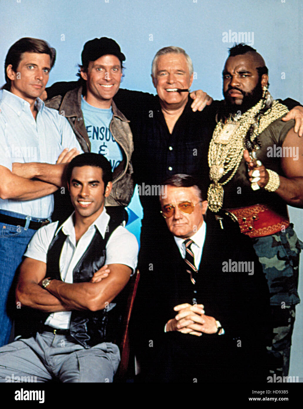 A-TEAM, (standing): Dirk Benedict, Dwight Schultz, George Peppard, Mr ...