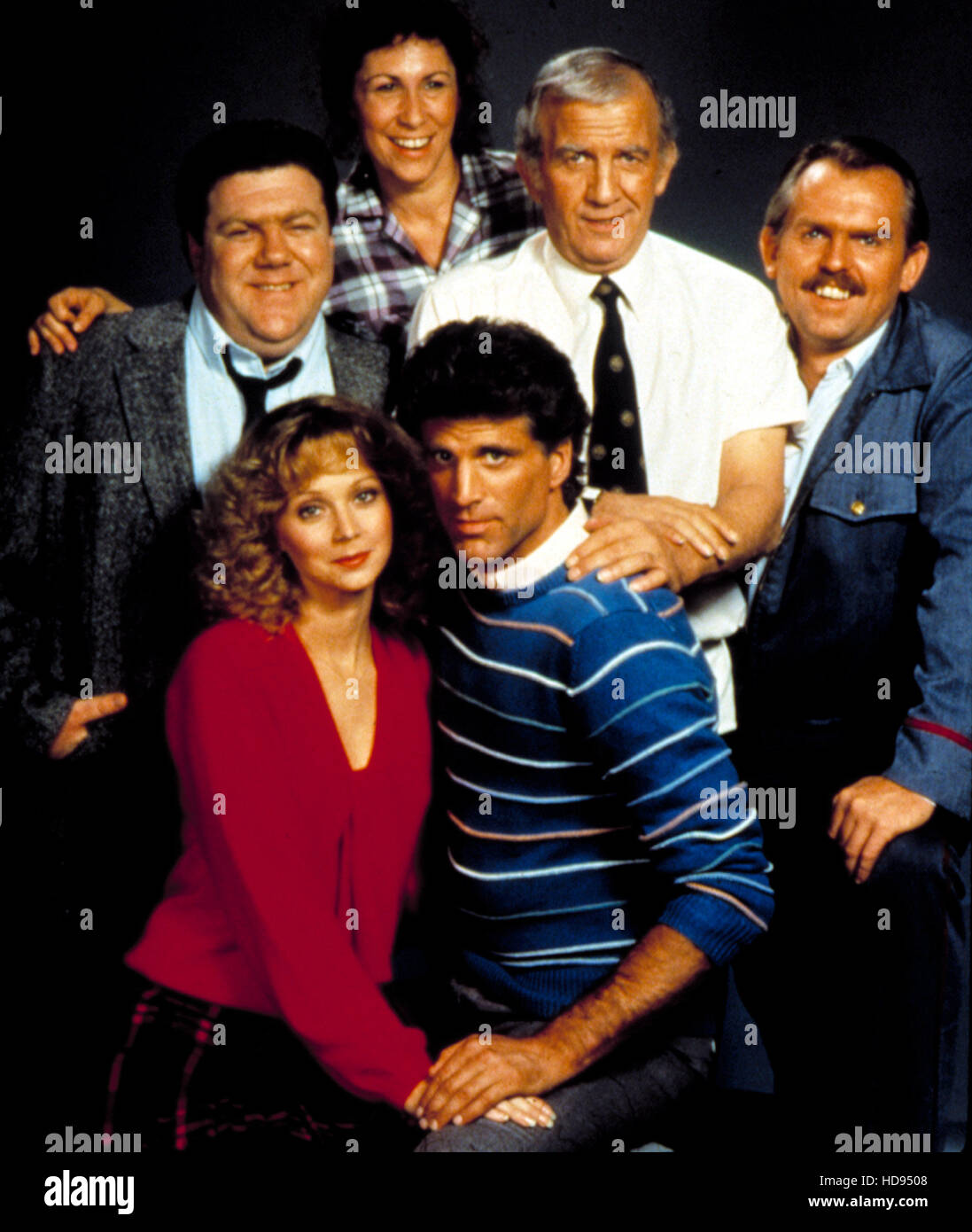 CHEERS, Yr.1(front)Shelly Long, Ted Danson, (l-r)George Wendt, Rhea ...
