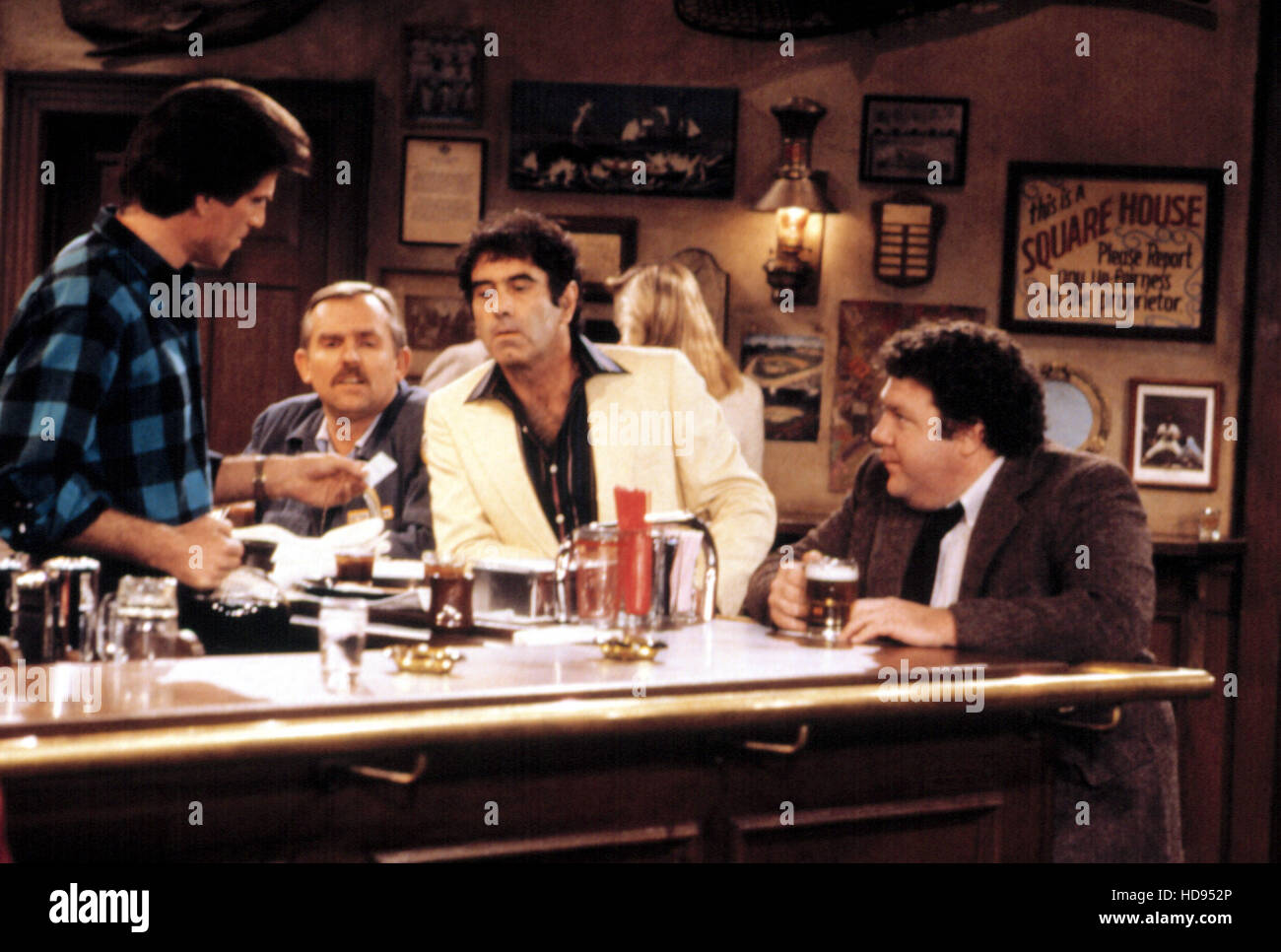 CHEERS, Ted Danson, John Ratzenberger, Dan Hedaya, George Wendt, 1982 ...