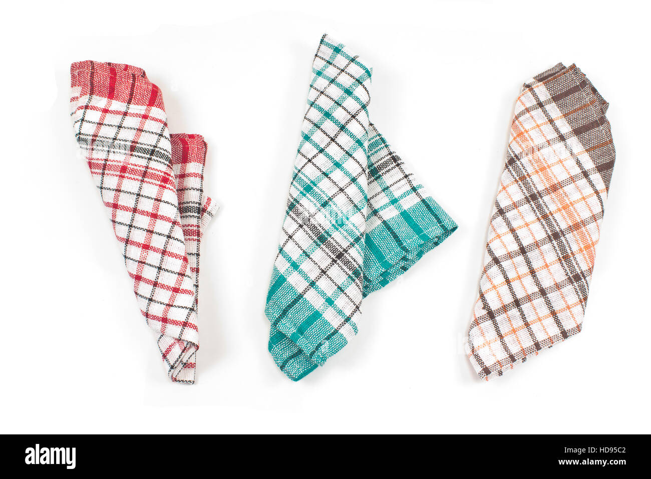 Colorful kitchen towels isolated on white Stock Photo - Alamy