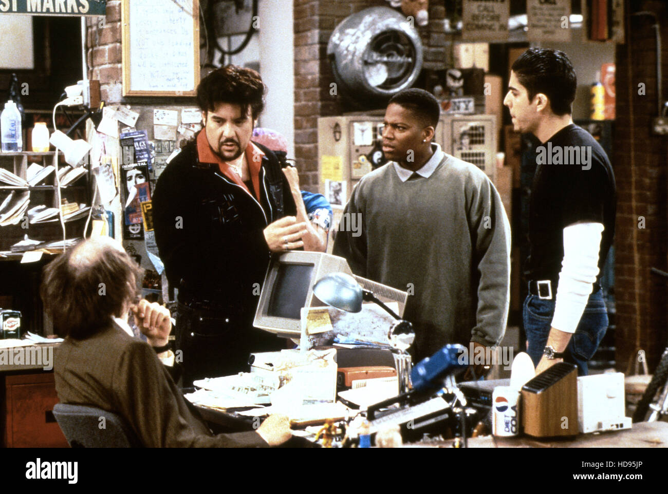 DOUBLE RUSH, (from left): Sam Lloyd (back to camera), Robert Pastorelli, D.L. Hughley, Adam ...
