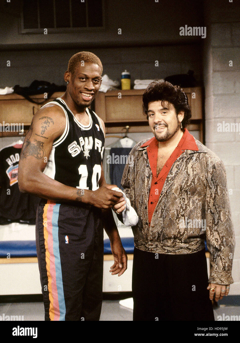 DOUBLE RUSH, (from left): Dennis Rodman, Robert Pastorelli, 'I Left My Socks in San Antonio ...