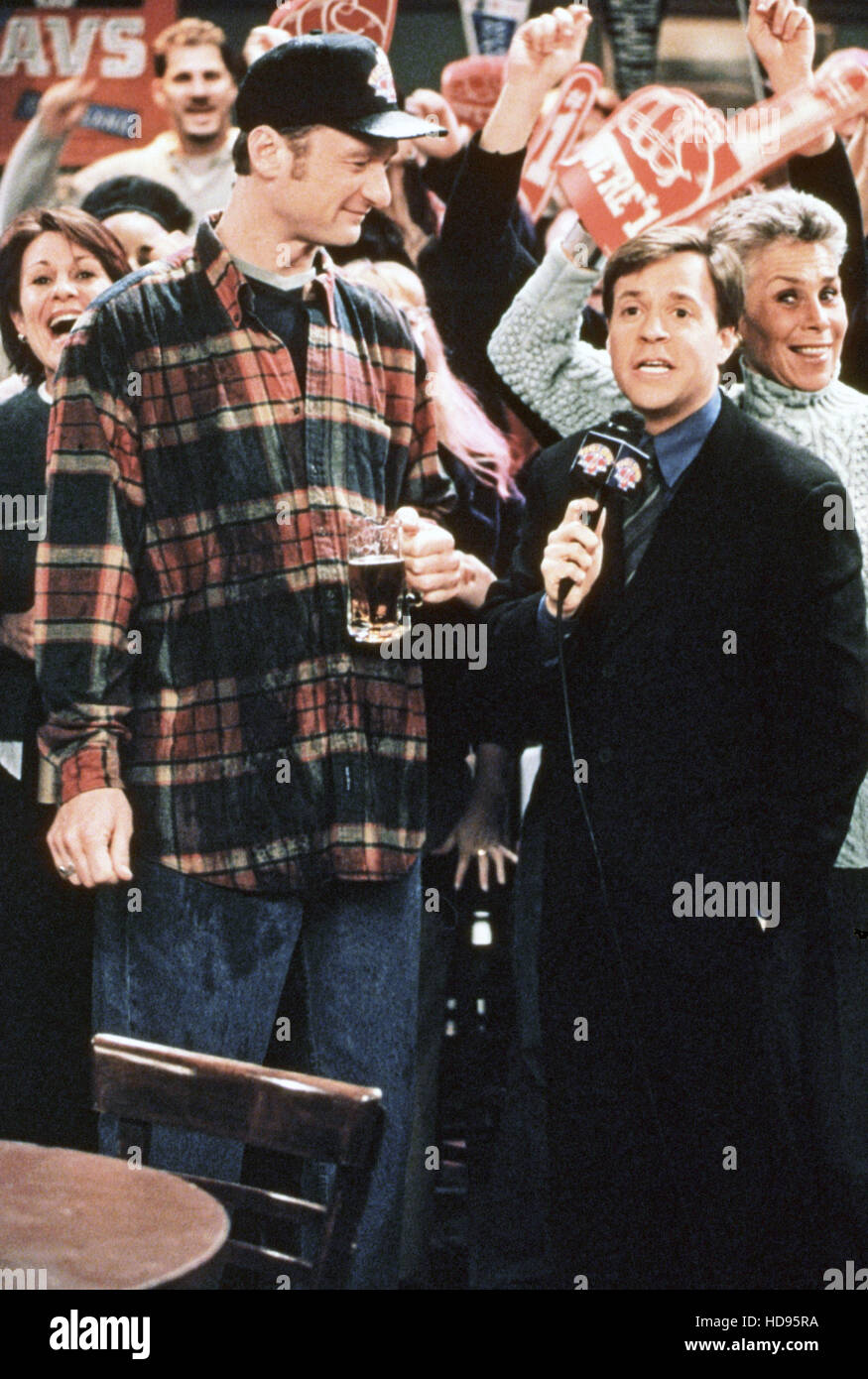 THE DREW CAREY SHOW, (from left): Ryan Stiles, Bob Costas, 'Tracy Bowl ...