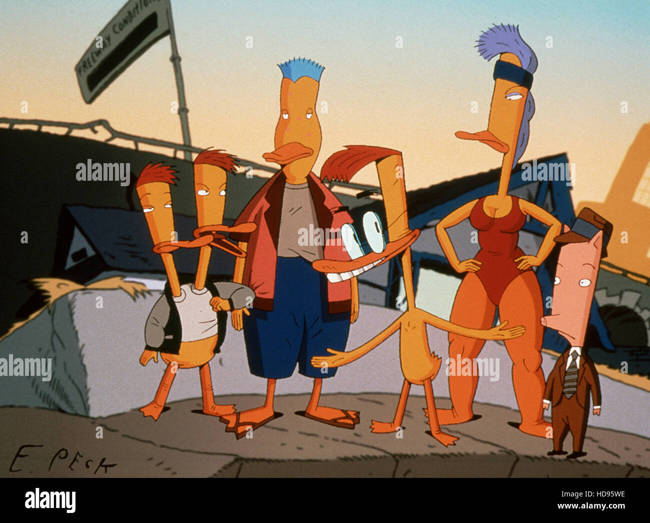 DUCKMAN, from left: Charles & Mambo, Ajax, Duckman, Bernice, Cornfed ...