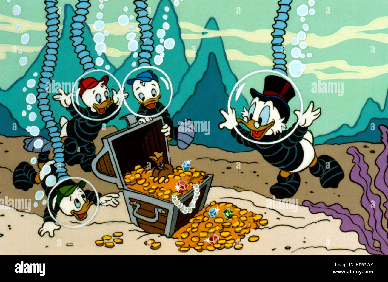 DUCKTALES, from left: Louie, Huey, Dewey, Scrooge McDuck, 1987-1990 ...