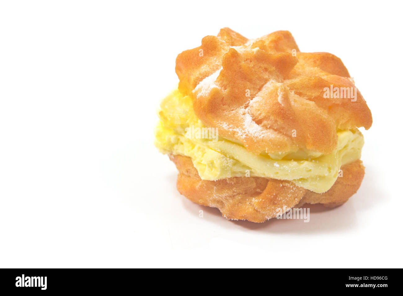 Cream Puff isolated on white Stock Photo - Alamy