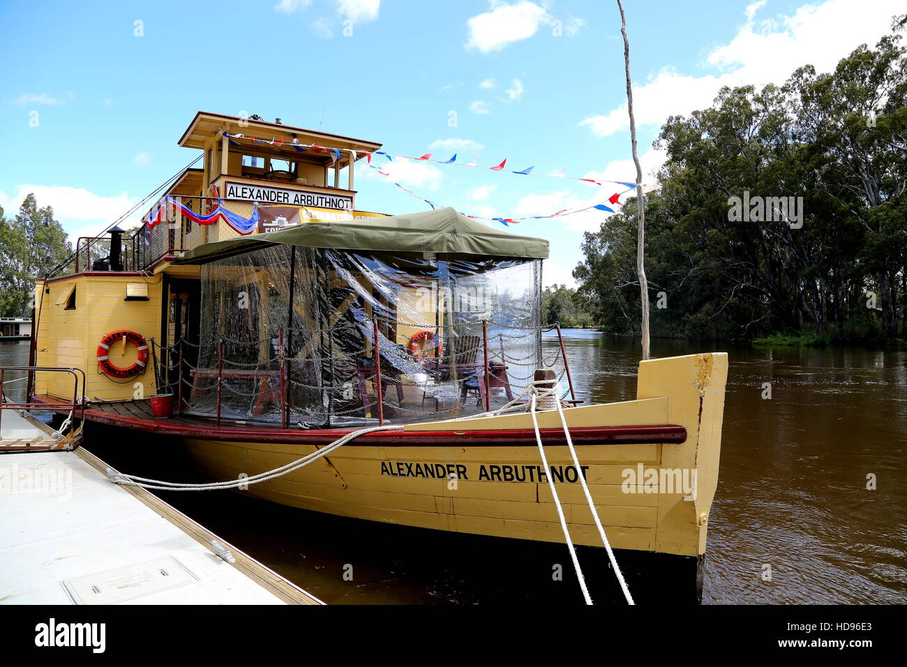 Paddle boat Murray River Australia Barham New South Whales Stock Photo ...