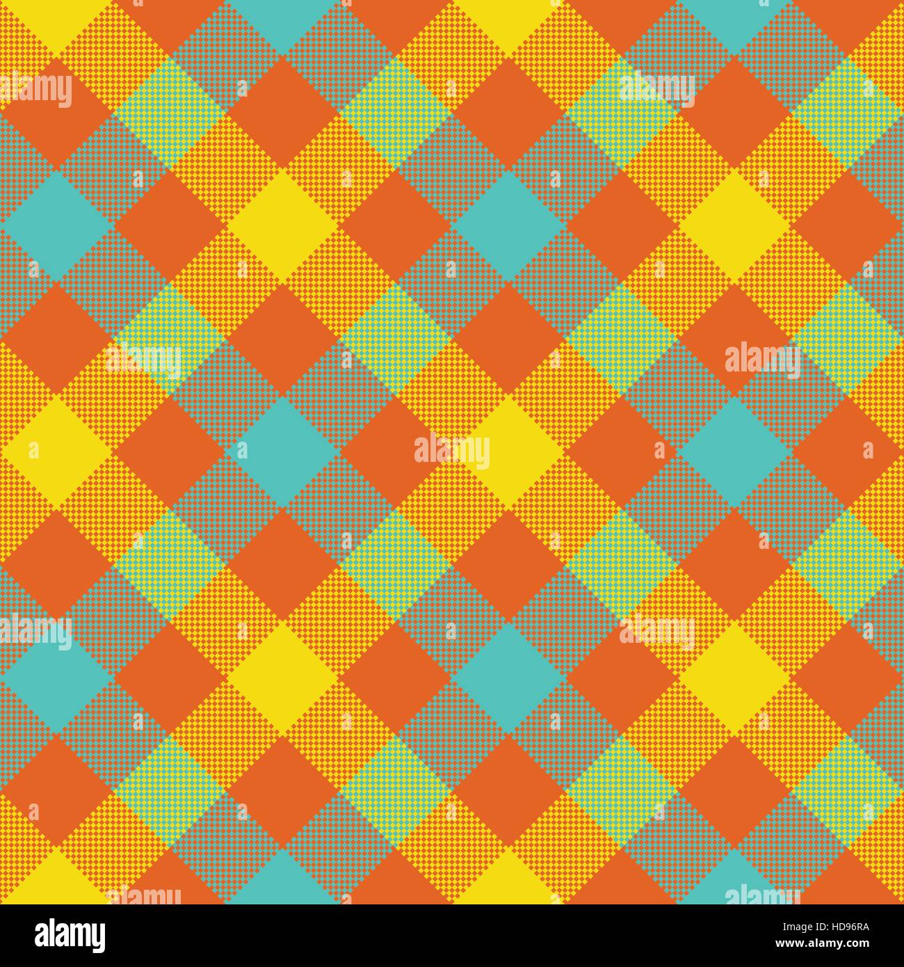Bright diagonal checkered plaid seamless pattern. Vector illustration ...