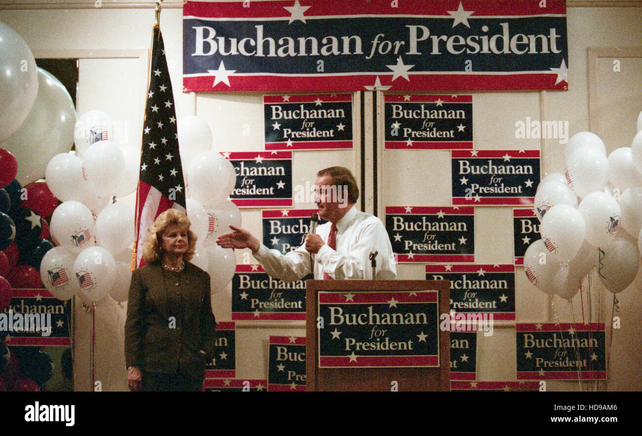 Pat Buchanan campaigns for president of the United States at the Hyatt ...