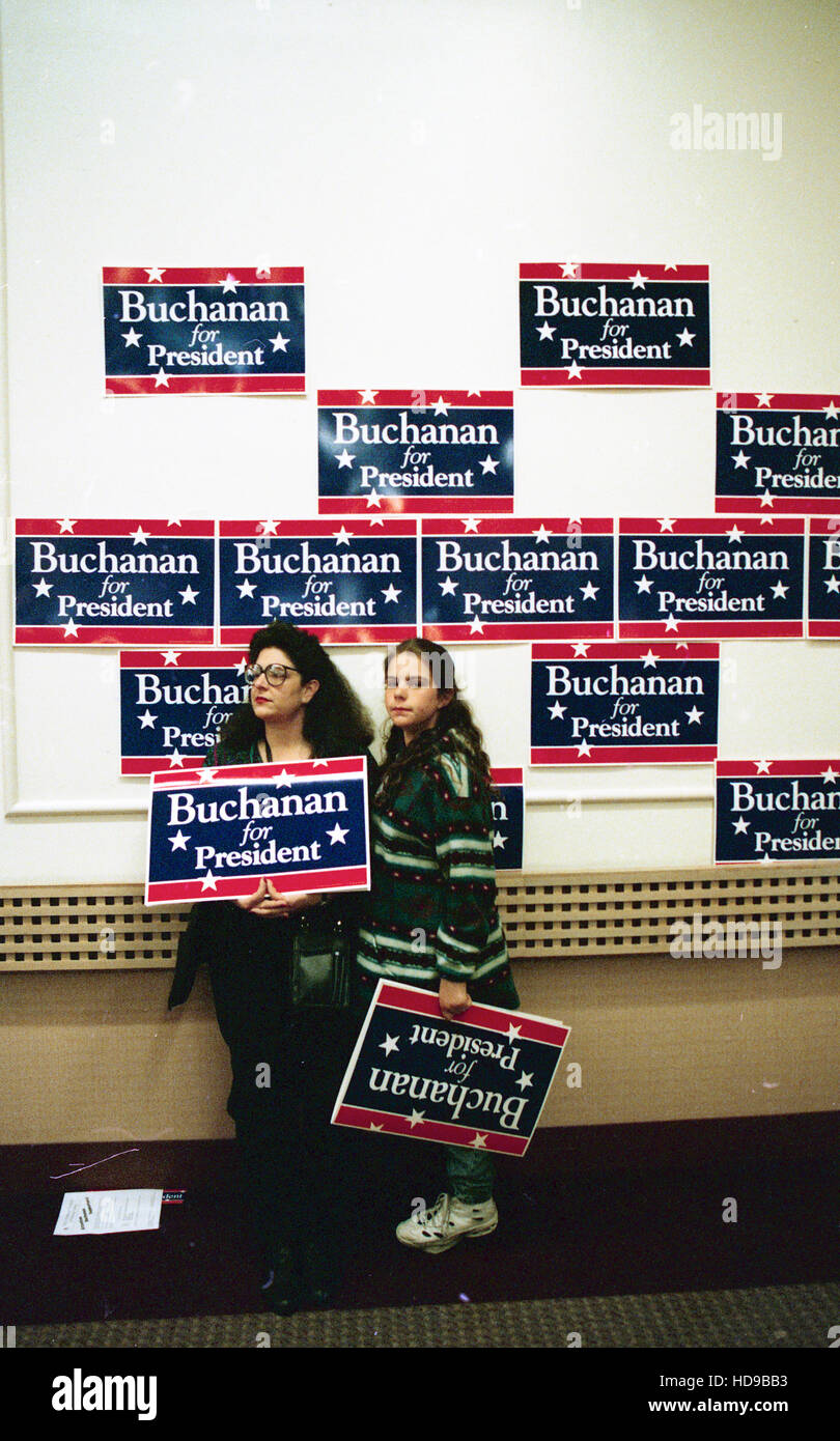 Pat Buchanan campaigns for president of the United States at the Hyatt ...