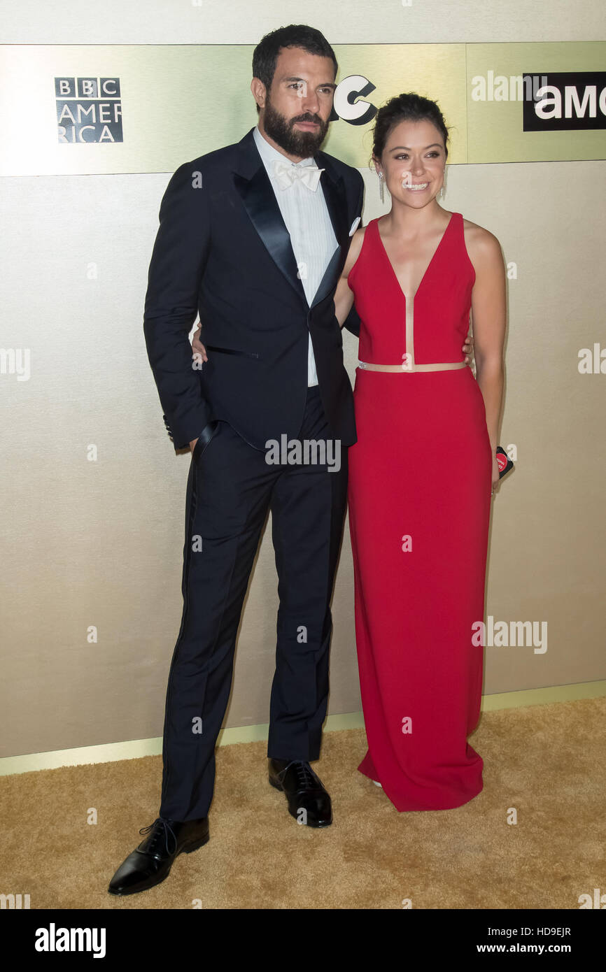 Tom Cullen and Tatiana Maslany attending the AMC Networks' 68th ...