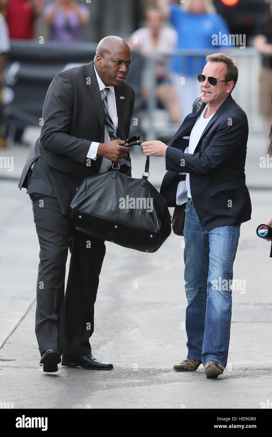 Kiefer Sutherland seen leaving the ABC studios after Jimmy Kimmel Live ...