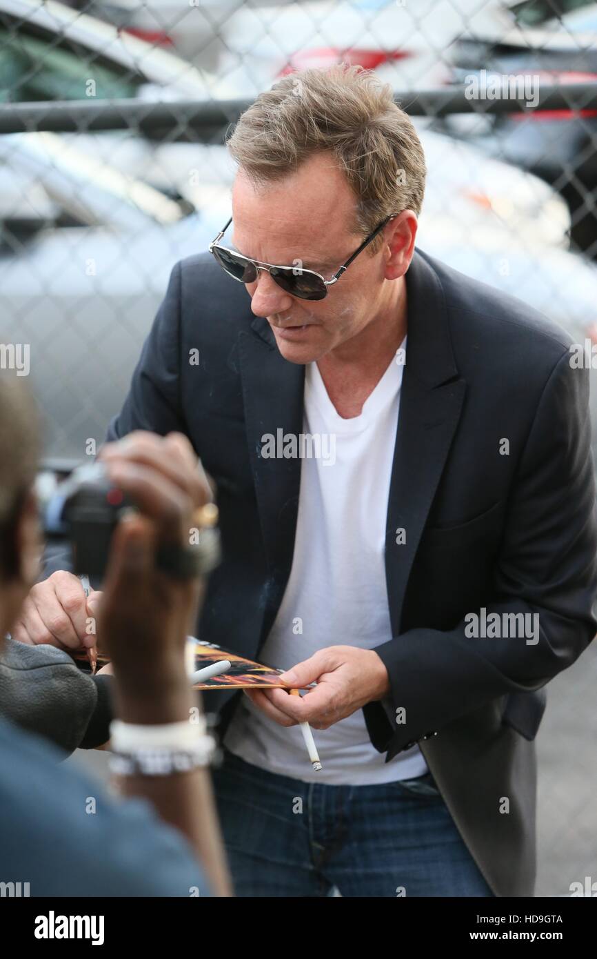 Kiefer Sutherland seen leaving the ABC studios after Jimmy Kimmel Live ...