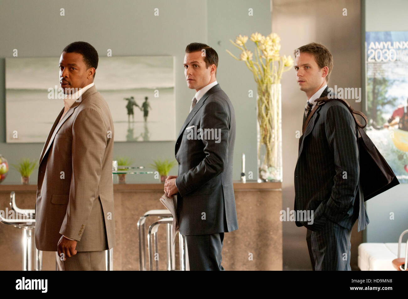 SUITS, (from left): Russell Hornsby, Gabriel Macht, Patrick J. Adams ...