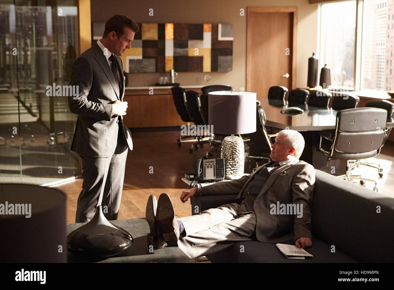 SUITS, l-r: Gabriel Macht, Conleth Hill in 'The Arrangement' (Season 3 ...