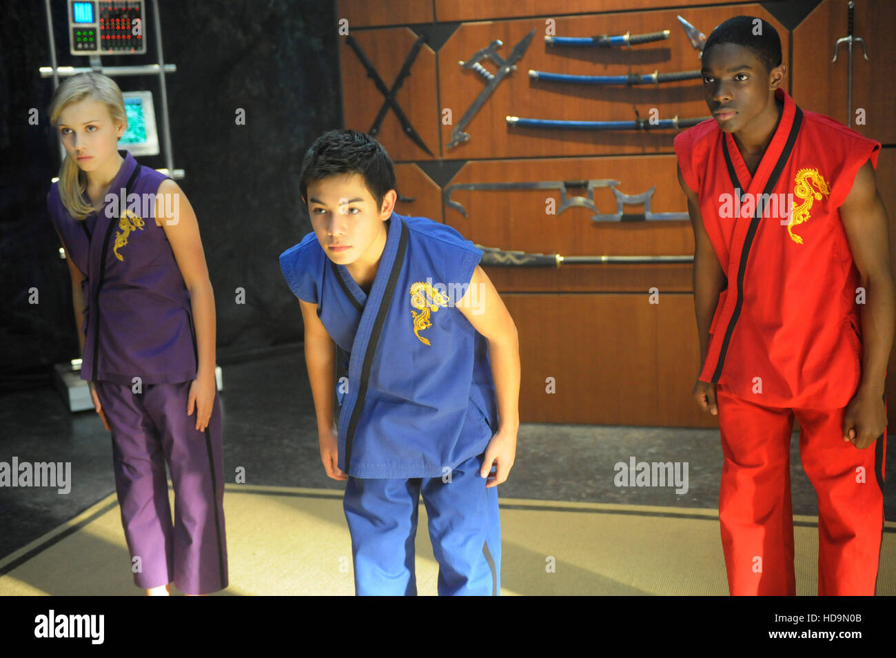 SUPAH NINJAS, (from left): Gracie Dzienny, Ryan Potter, Carlos Knight ...