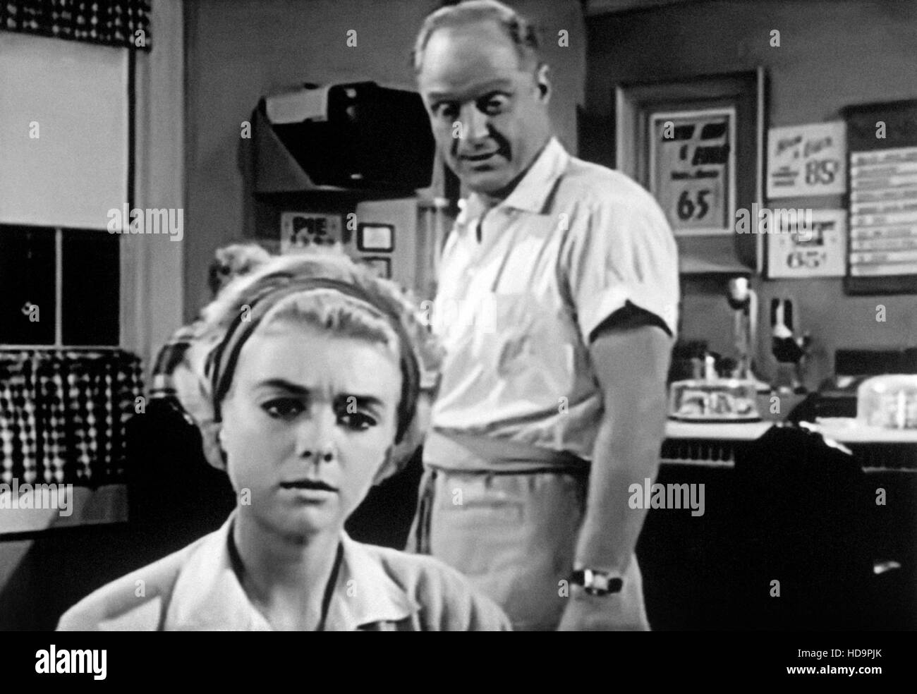 TWILIGHT ZONE, (from left): Inger Stevens, Russ Bender, 'Hitch-Hiker ...