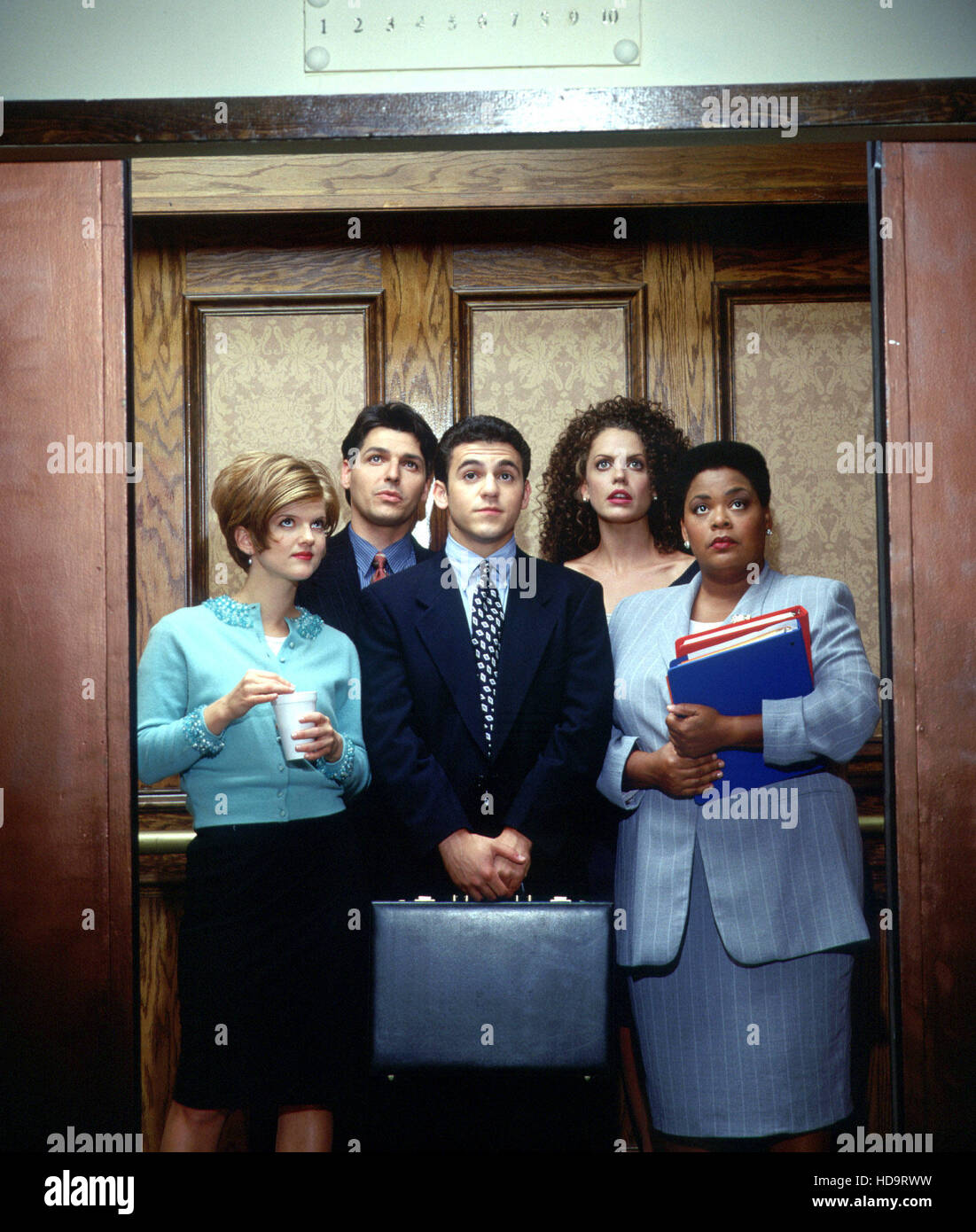 WORKING, (l-r): Arden Myrin, Maurice Godin, Fred Savage, Sarah Knowlton ...