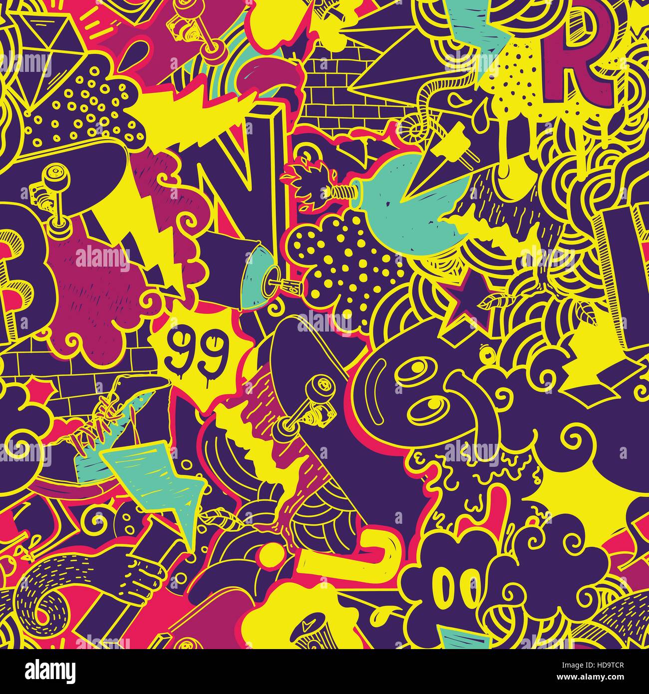 Graffiti wall decoration Stock Vector Images - Alamy