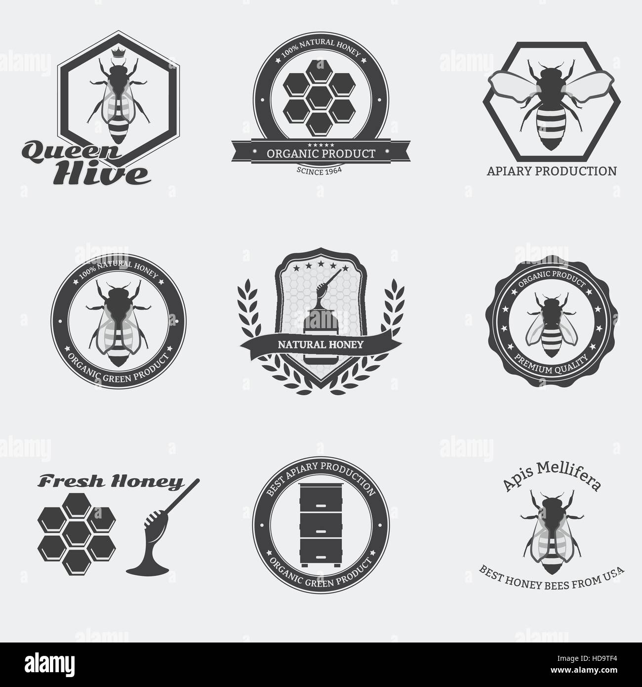 Bees in hive wax Stock Vector Images - Alamy