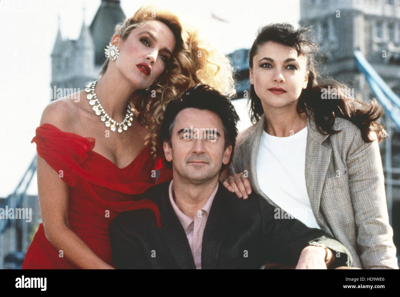 BEJEWELLED, from left: Jerry Hall, Denis Lawson, Emma Samms, 1991 ...