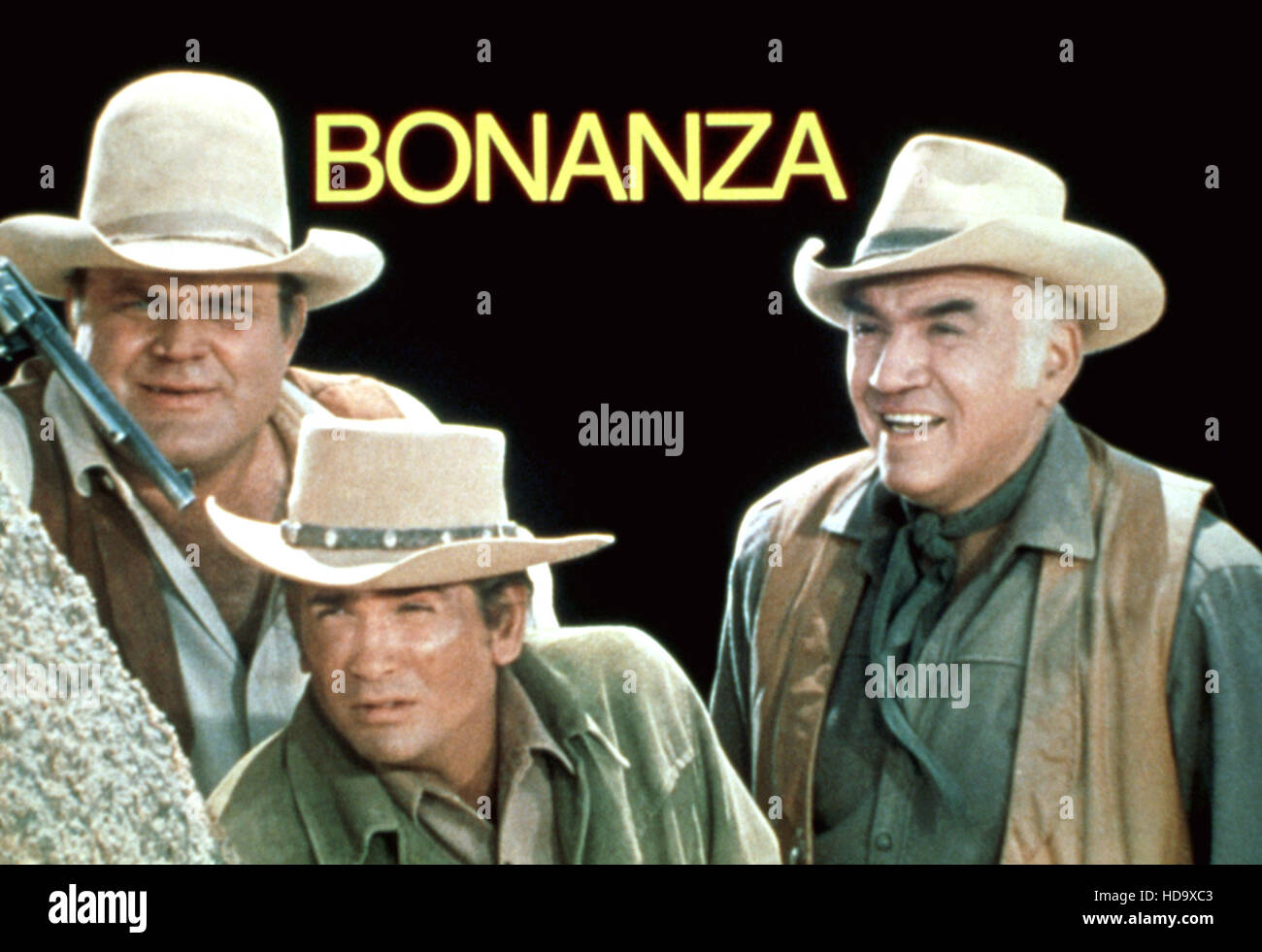 BONANZA, Dan Blocker, Michael Landon, Lorne Greene, 1959-1973 Stock Photo - Alamy