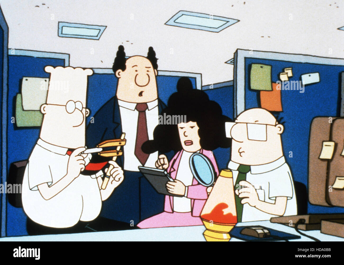 DILBERT, from left: Dilbert, Pointy-Haired Boss, Alice, Wally, 1999 ...