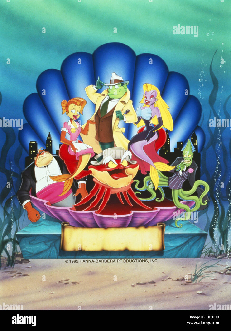 FISH POLICE, front from left: Crabby, Calamari, rear from left: Mussels ...