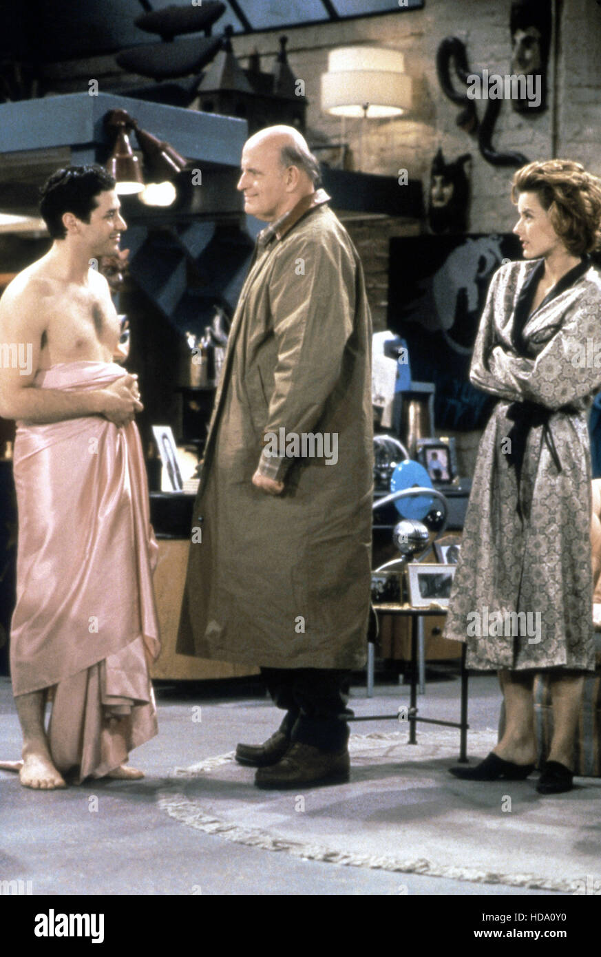 FLYING BLIND, (from left): Corey Parker, Peter Boyle, Tea Leoni, 'Dad ...