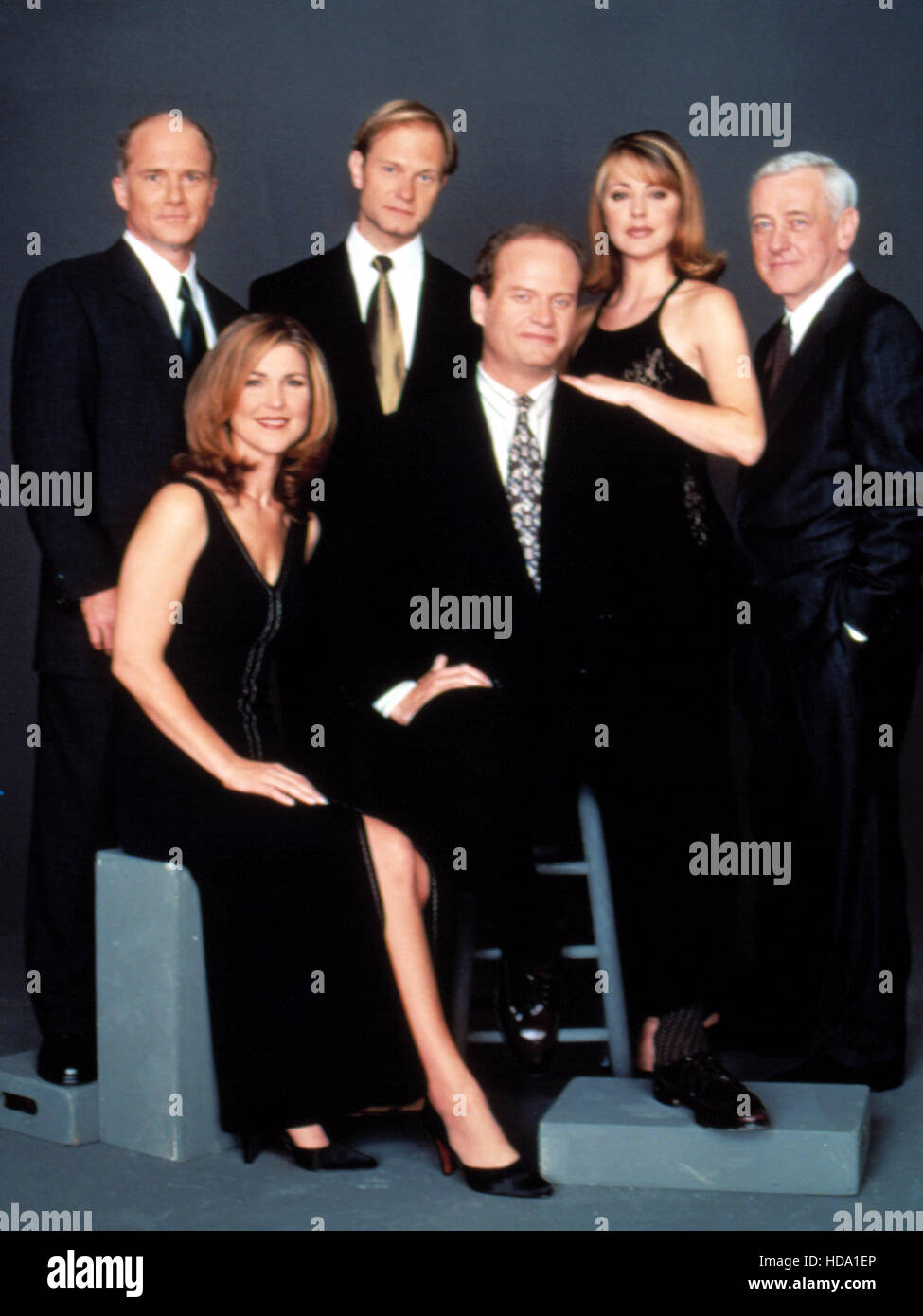FRASIER, (back row standing): Dan Butler, David Hyde Pierce, Peri ...