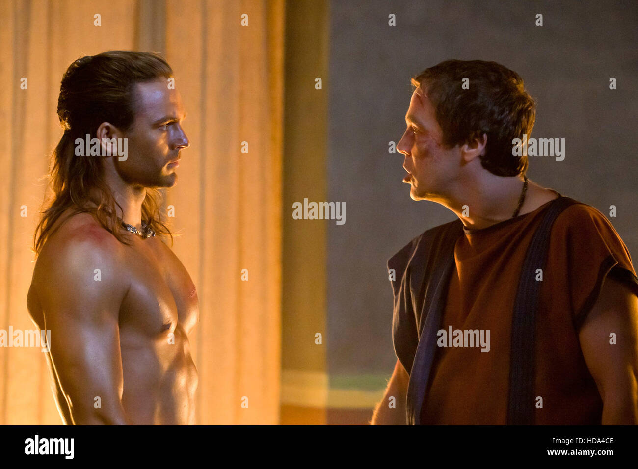 SPARTACUS: GODS OF THE ARENA, (from left): Dustin Clare, John Hannah ...