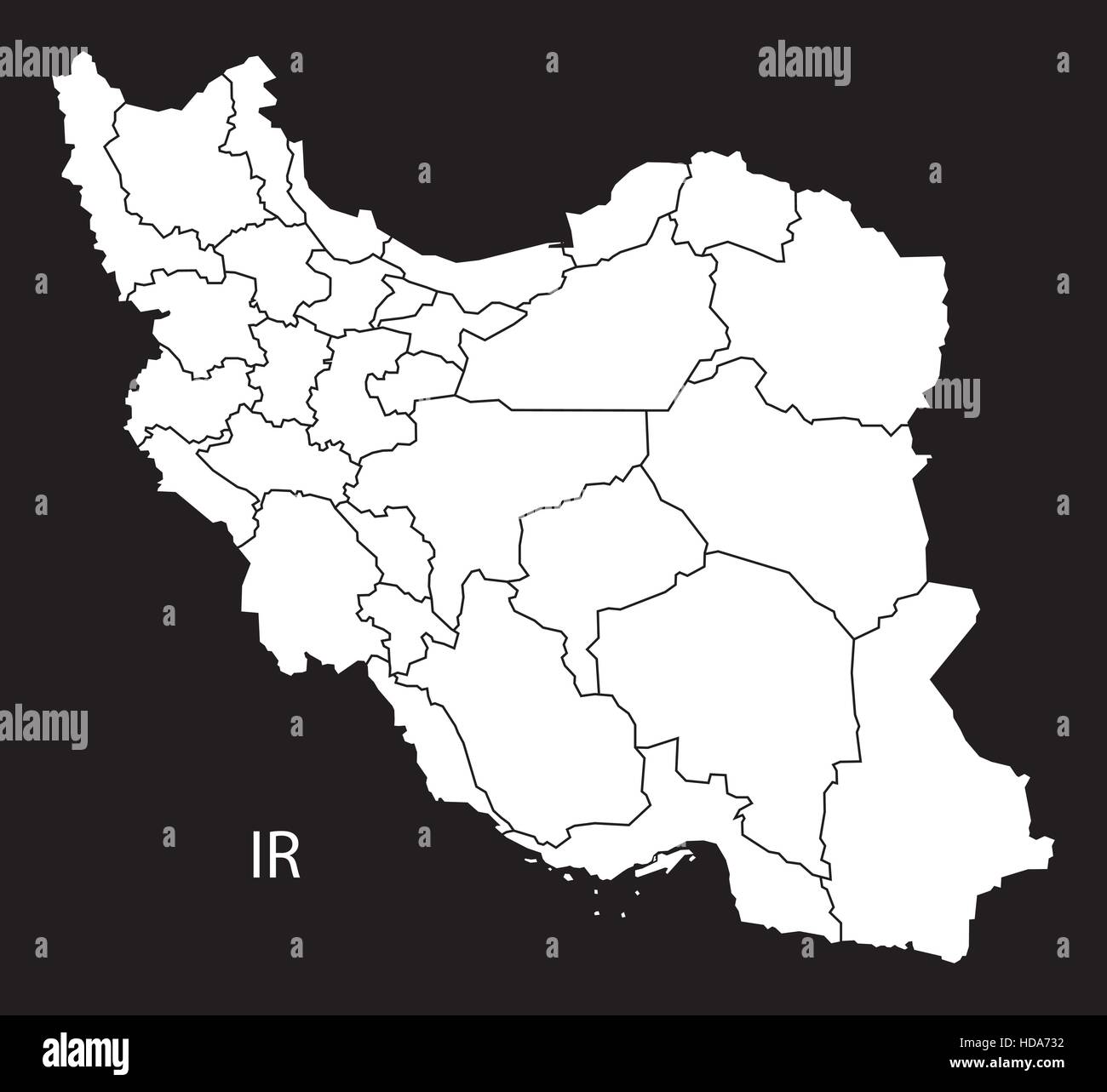 Iran Map Vector High Resolution Stock Photography and Images - Alamy