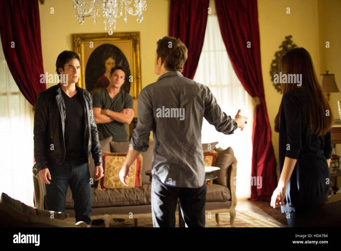 THE VAMPIRE DIARIES, l-r: Ian Somerhalder, Michael Trevino, Paul Wesley ...