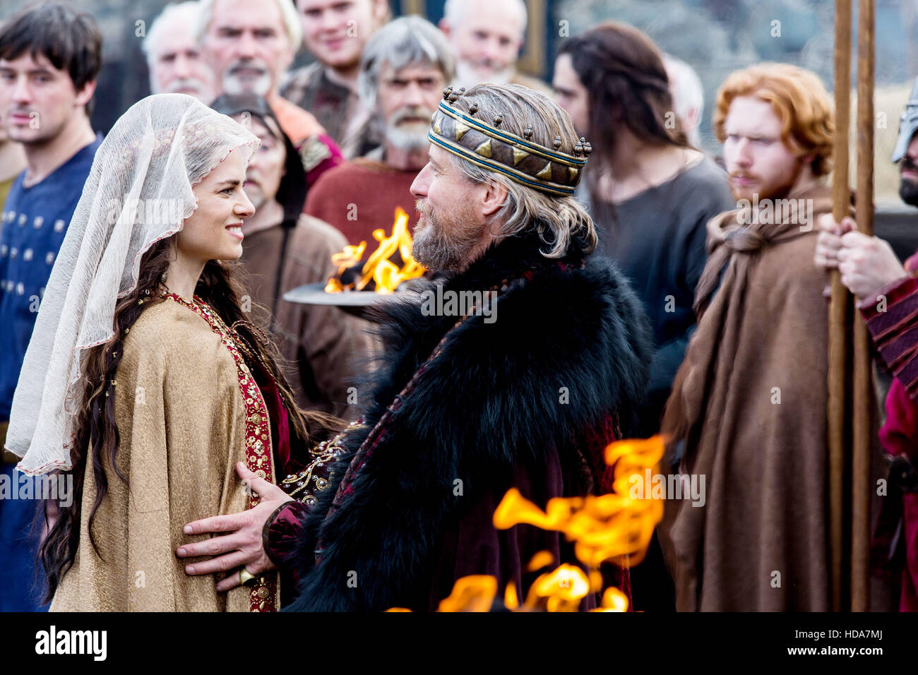 VIKINGS, (from left): Amy Bailey, Linus Roache,(Season 2, 2014). ph ...