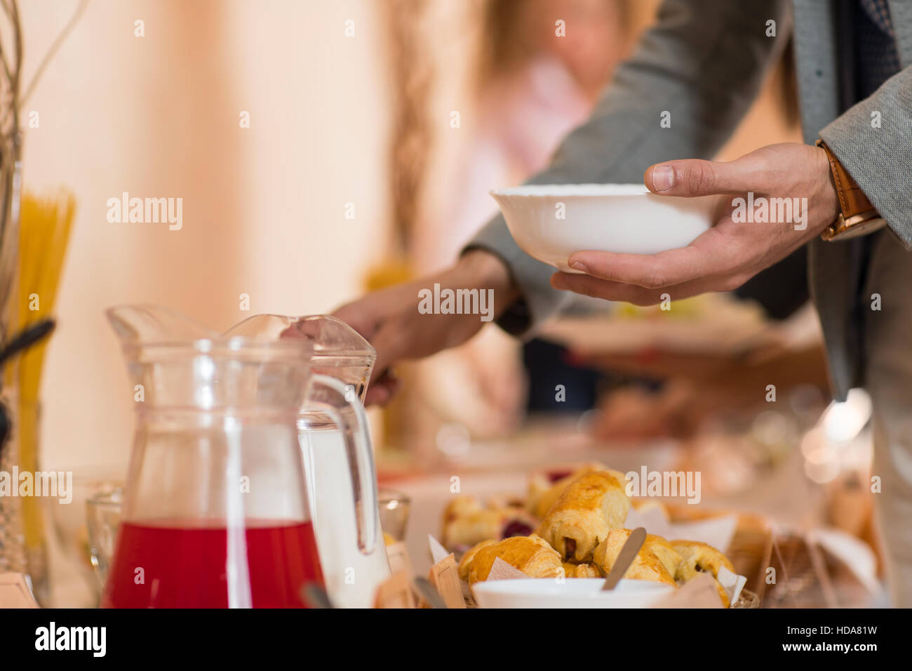 Business man catering buffet food hi-res stock photography and images ...