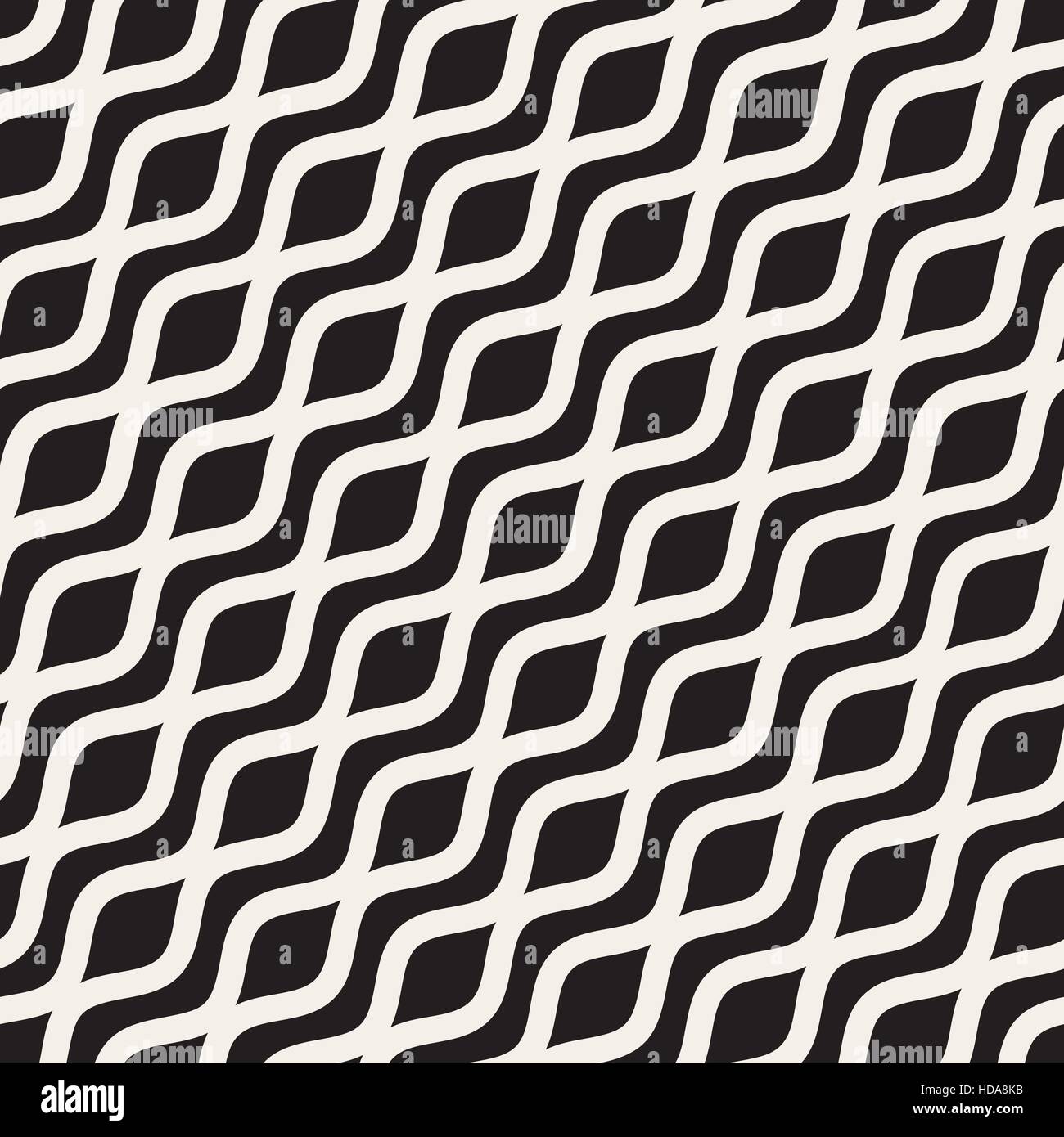 Wavy Ripple Lines. Vector Seamless Black and White Pattern Stock Vector ...