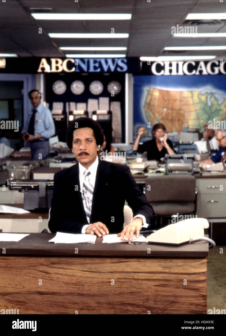 ABC EVENING NEWS, Max Robinson, Chicago news anchorman, 1978-1983. (c ...