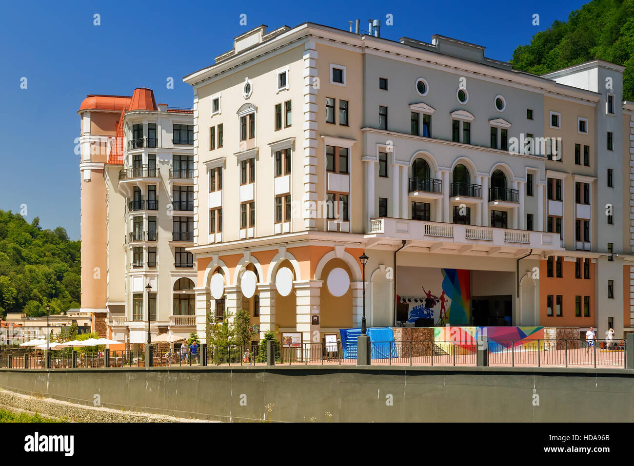 Mountain resort: beautiful multi-storey building, the comfortable hotel ...