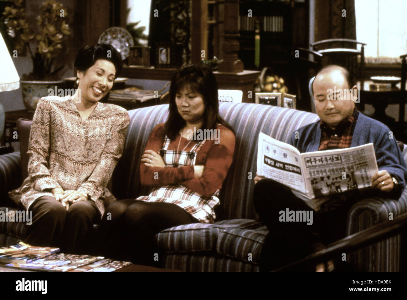 ALL-AMERICAN GIRL, (from left): Jodie Long, Margaret Cho, Clyde Kusatsu, 1994-95. © Touchstone ...