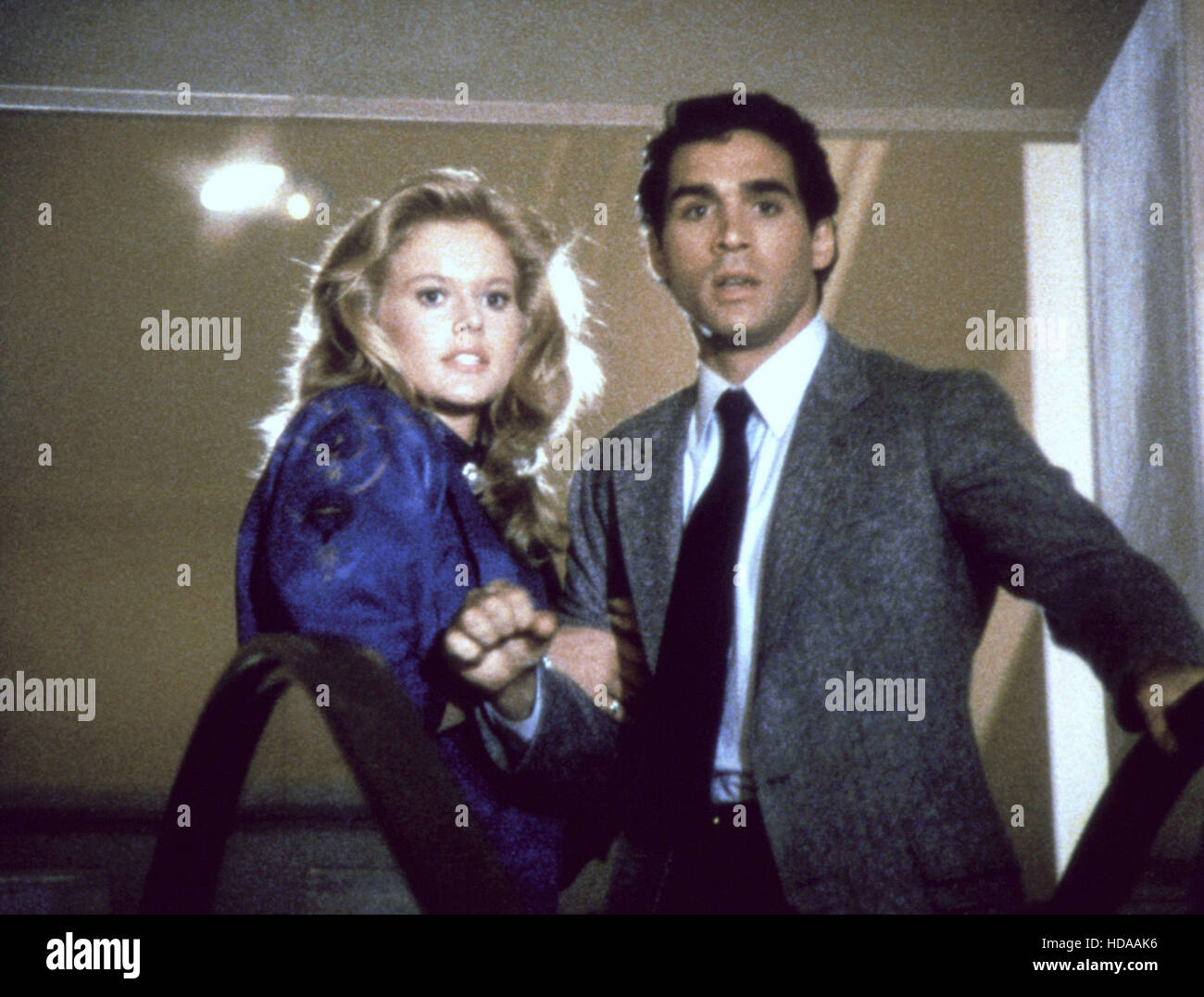 THE COLBYS, (from left): Claire Yarlett, Adrian Paul, 'Bid For Freedom ...