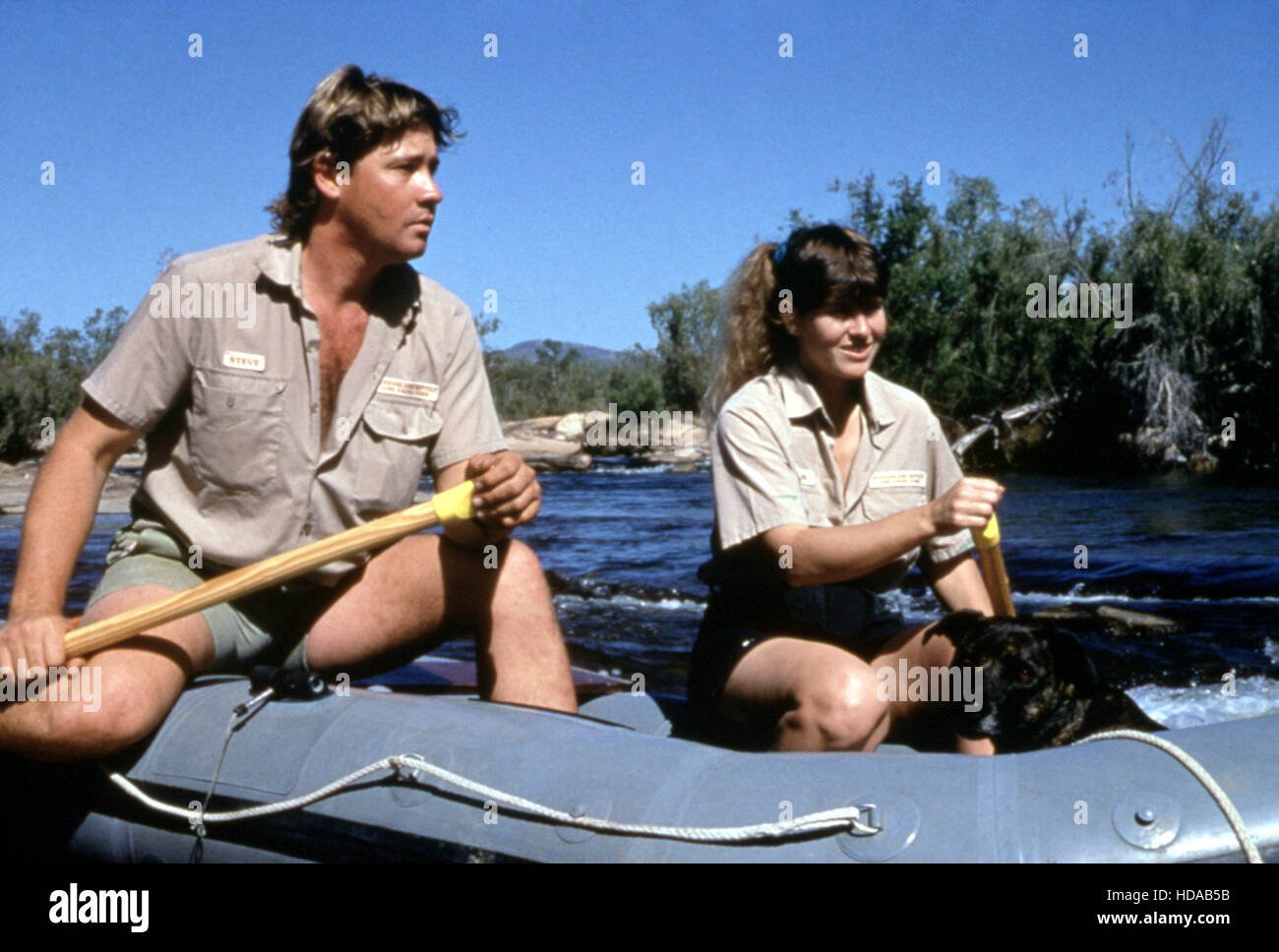 CROCODILE HUNTER, Steve Irwin, Terri Irwin, with dog Sui, 1996-2006 ...