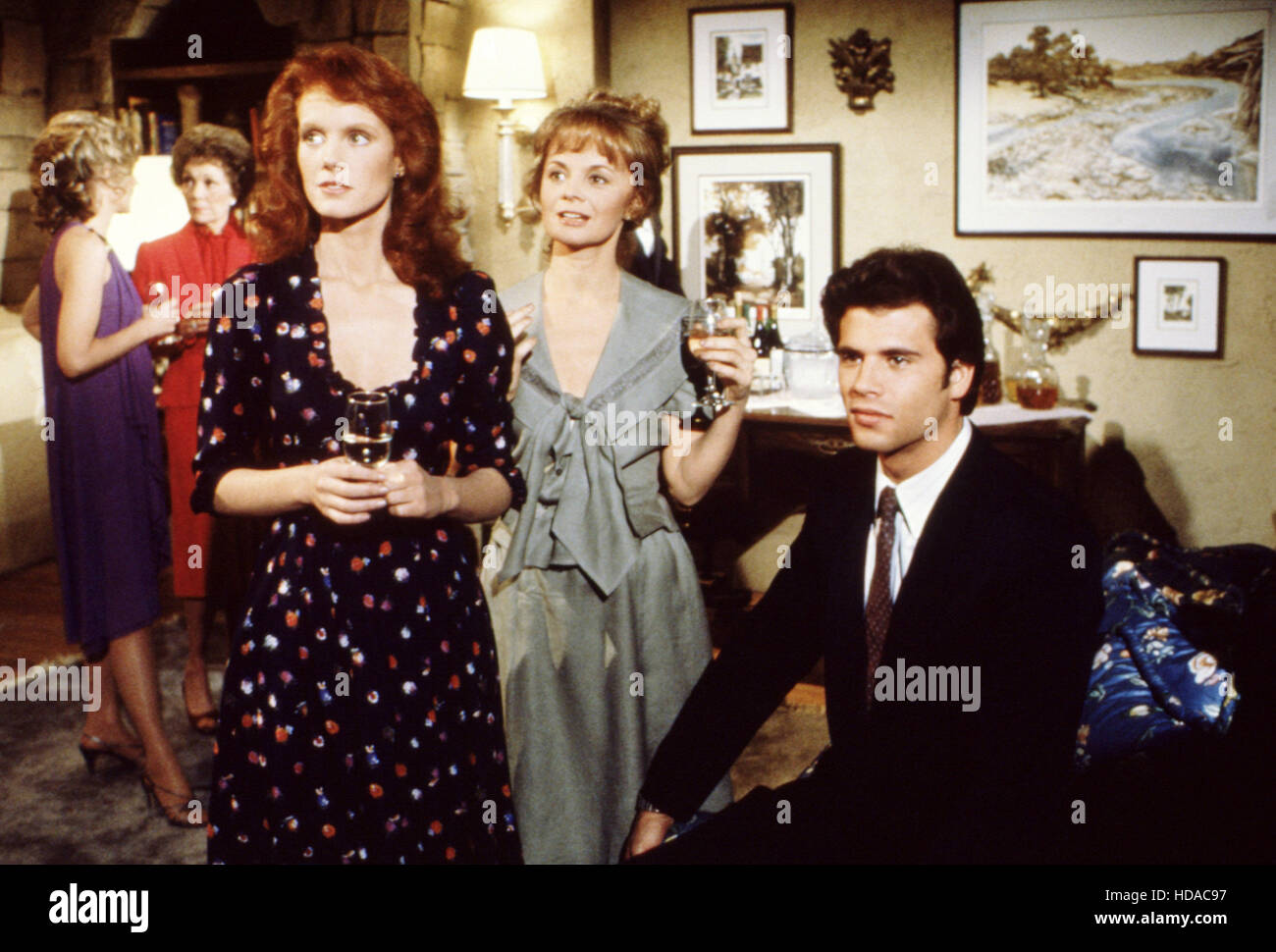 FALCON CREST, Jane Wyman (back), Jamie Rose, Margaret Ladd, Lorenzo ...