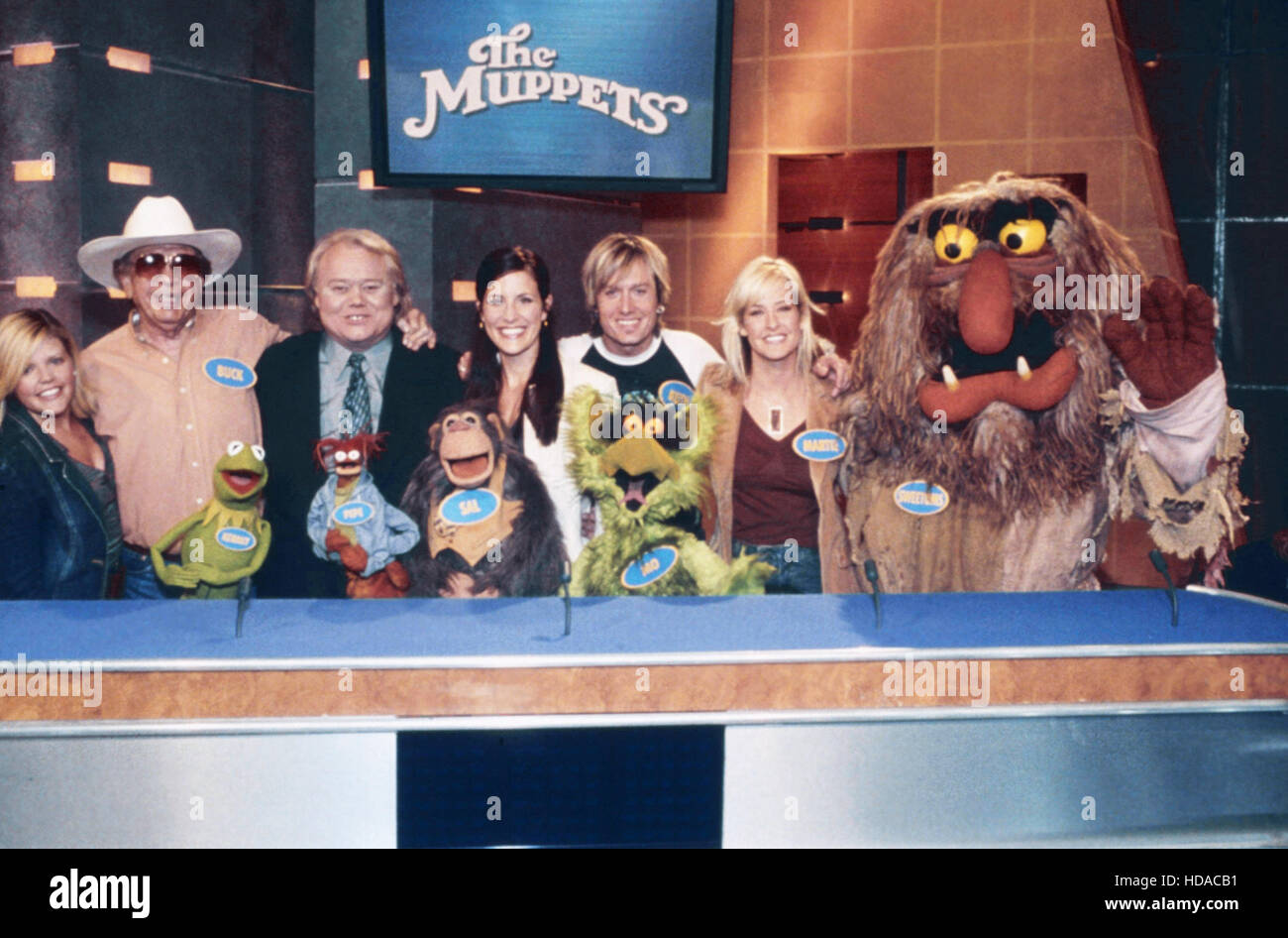 FAMILY FEUD, humans from left: Natalie Maines, Buck Owens, Louie ...