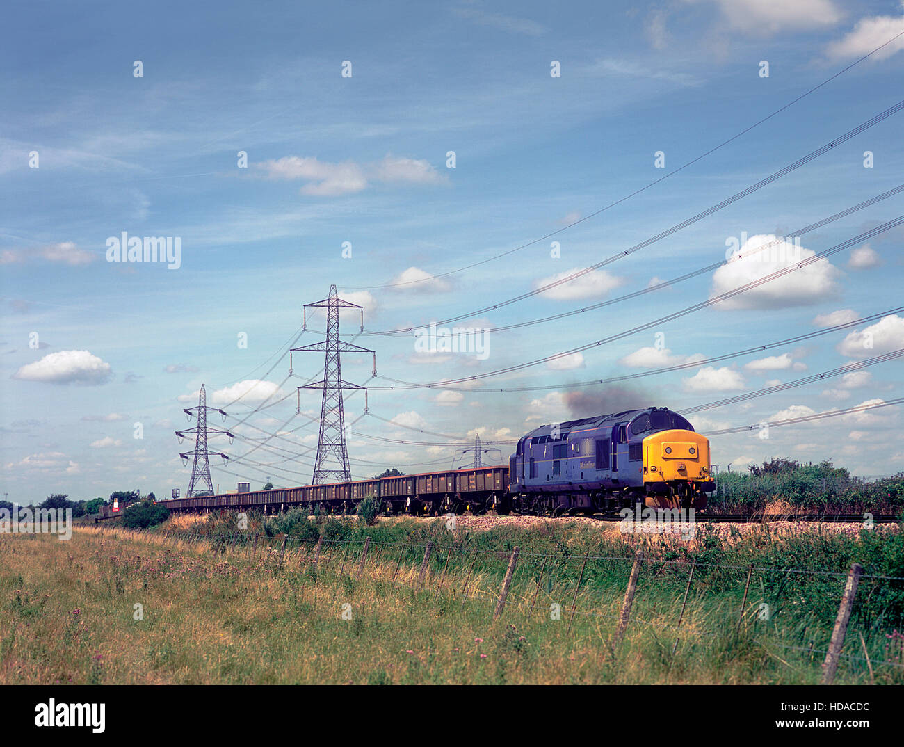 A class 37 locomotive working a civil engineers train at Milton Ranges ...