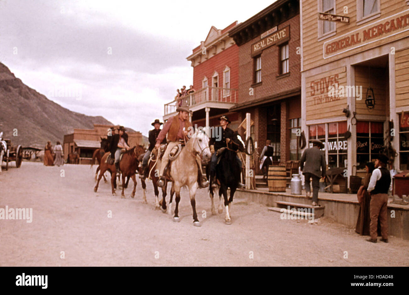 GUNSMOKE, James Arness, 1955-1975, main street of Dodge City Stock ...