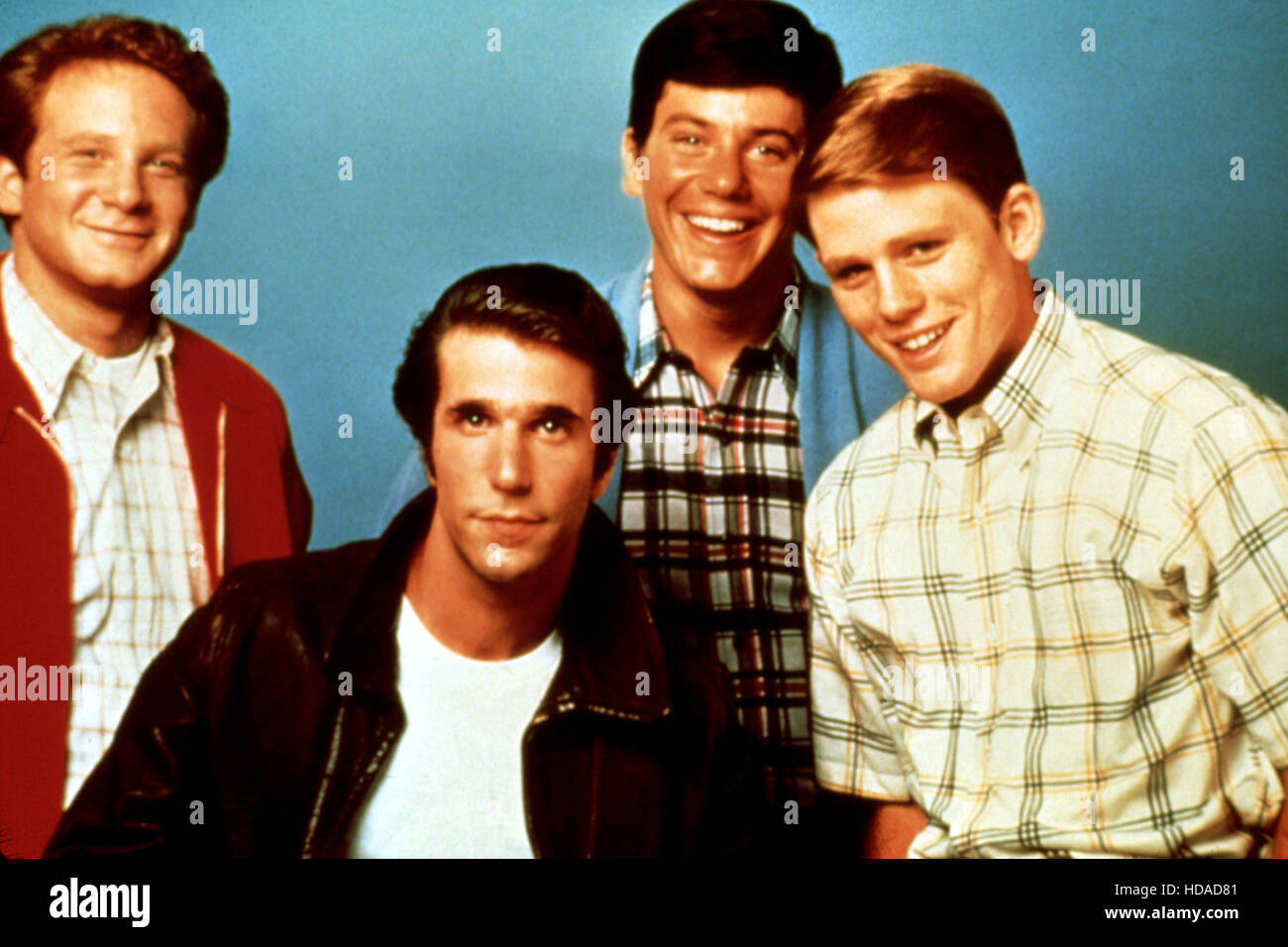 HAPPY DAYS, Donnie Most, Henry Winkler, Anson Williams, Ron Howard ...