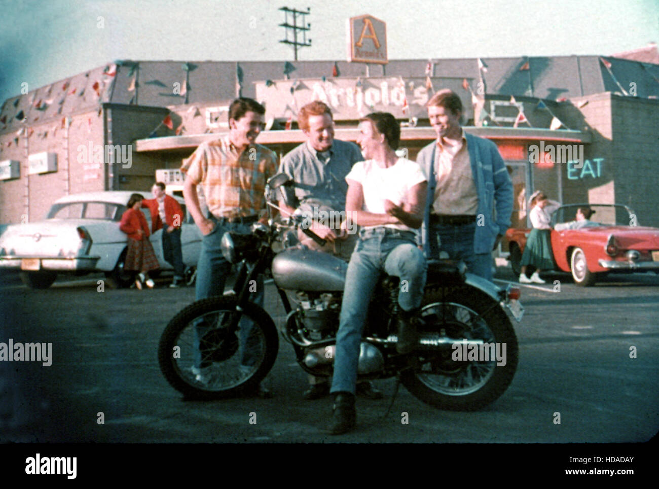 HAPPY DAYS, Anson Williams, Donny Most, Henry Winkler, Ron Howard, 1974 ...