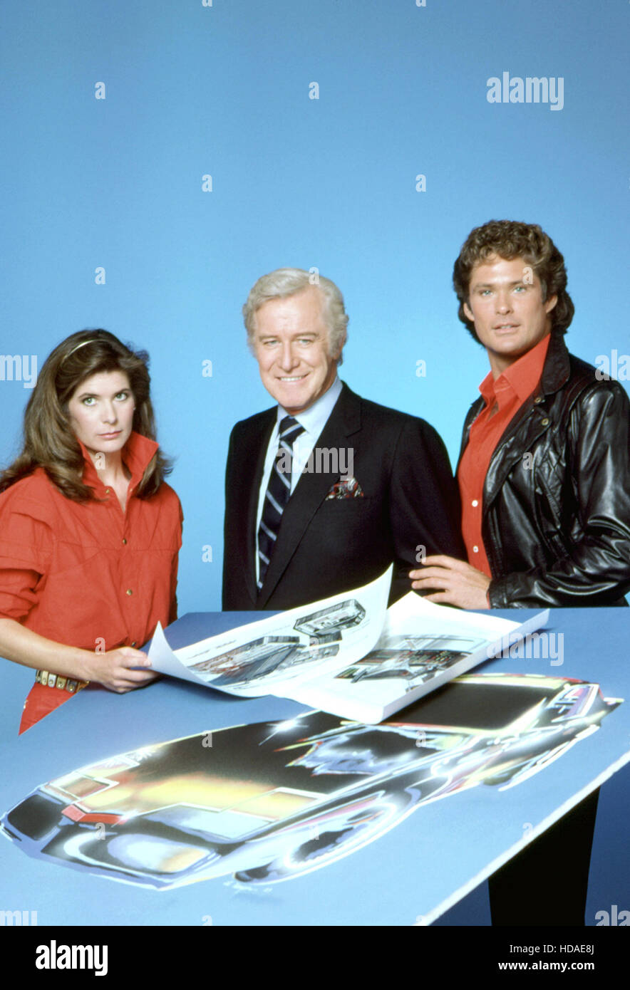 KNIGHT RIDER, Patricia McPherson, Edward Mulhare, David Hasselhoff ...