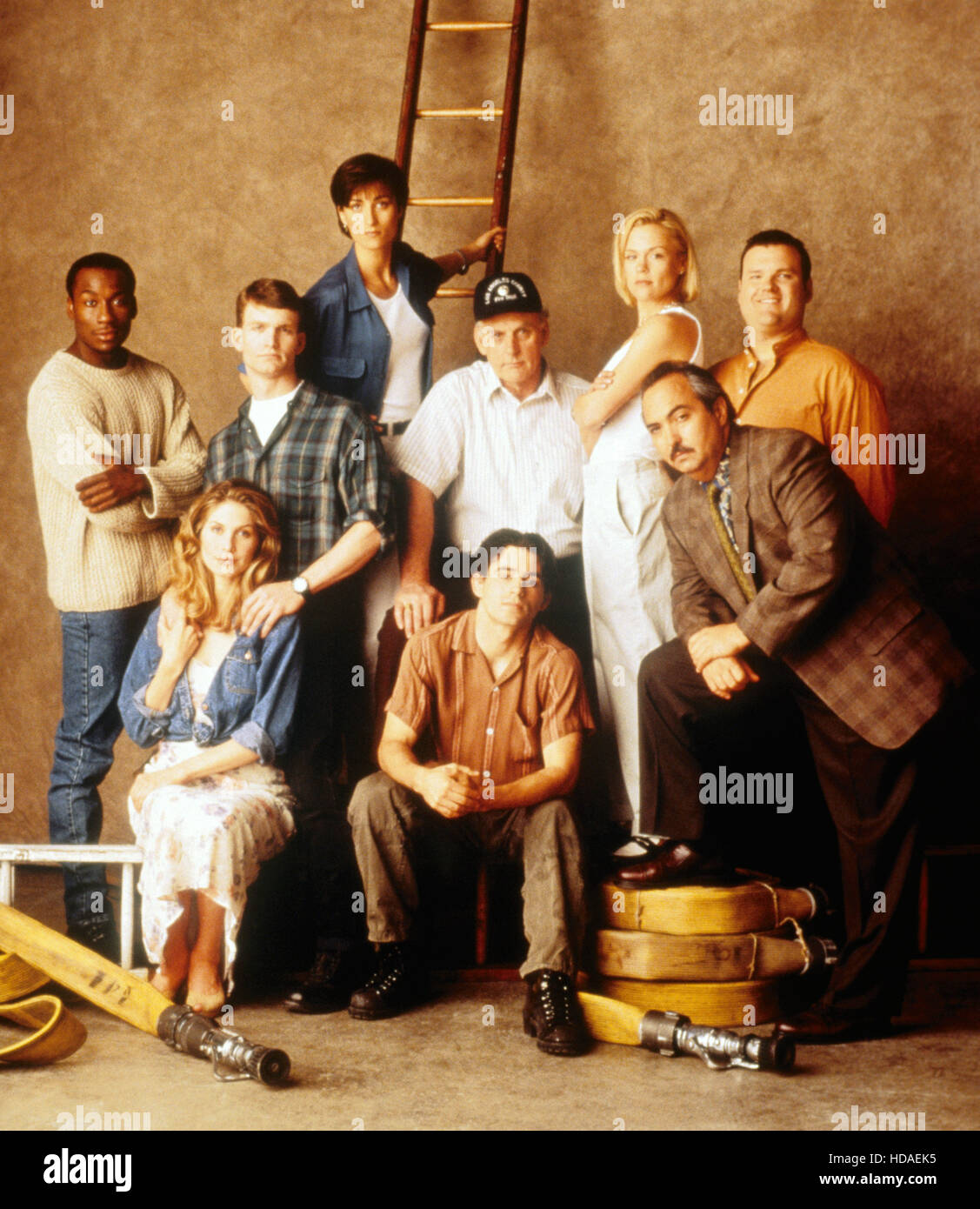 L.A. FIREFIGHTERS, (top l to r) Carlton Wilborn, Jarrod Emick ...