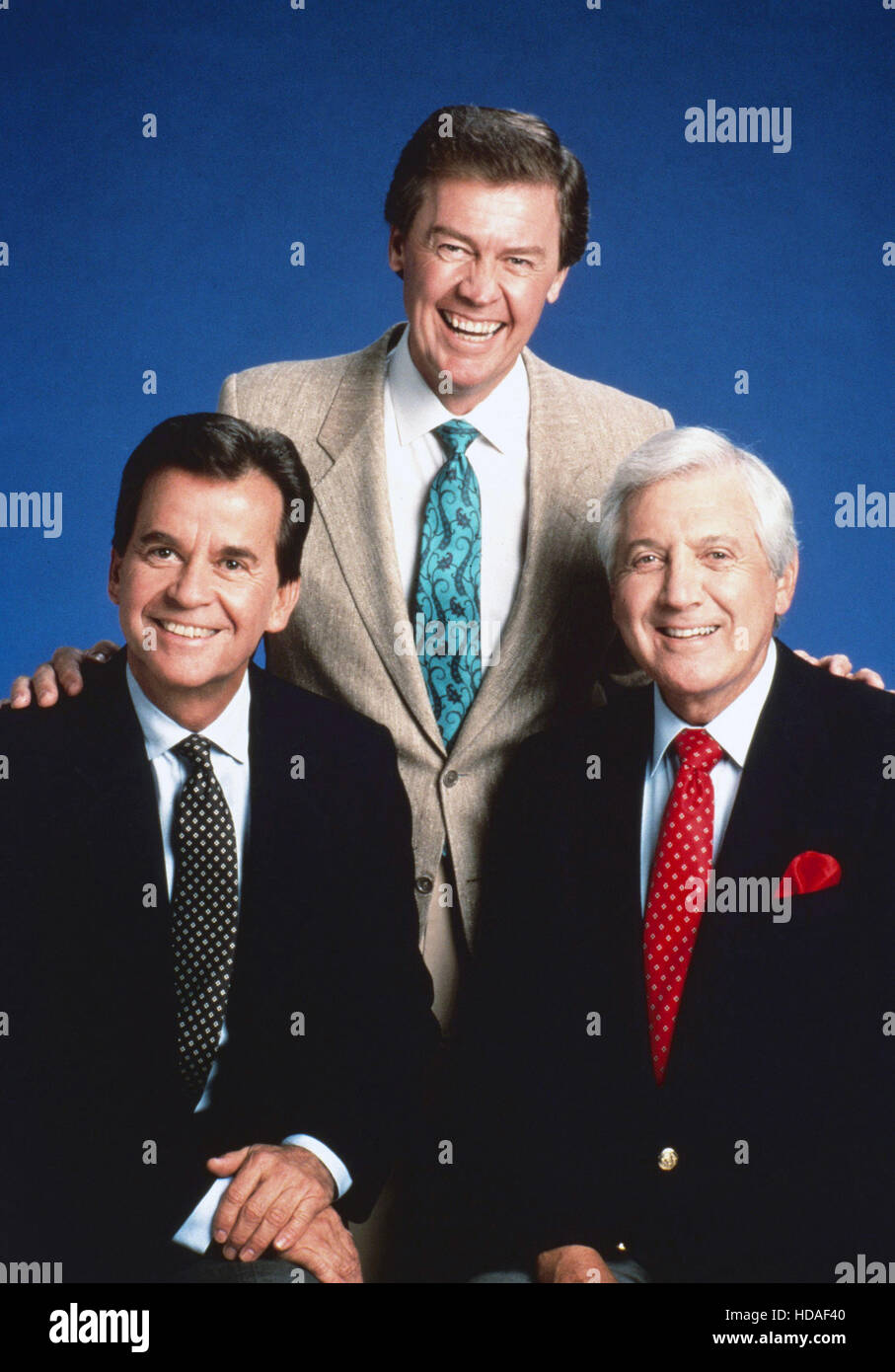 LET'S MAKE A DEAL, from left: Dick Clark, Bob Hilton, Monty Hall, 1990 ...